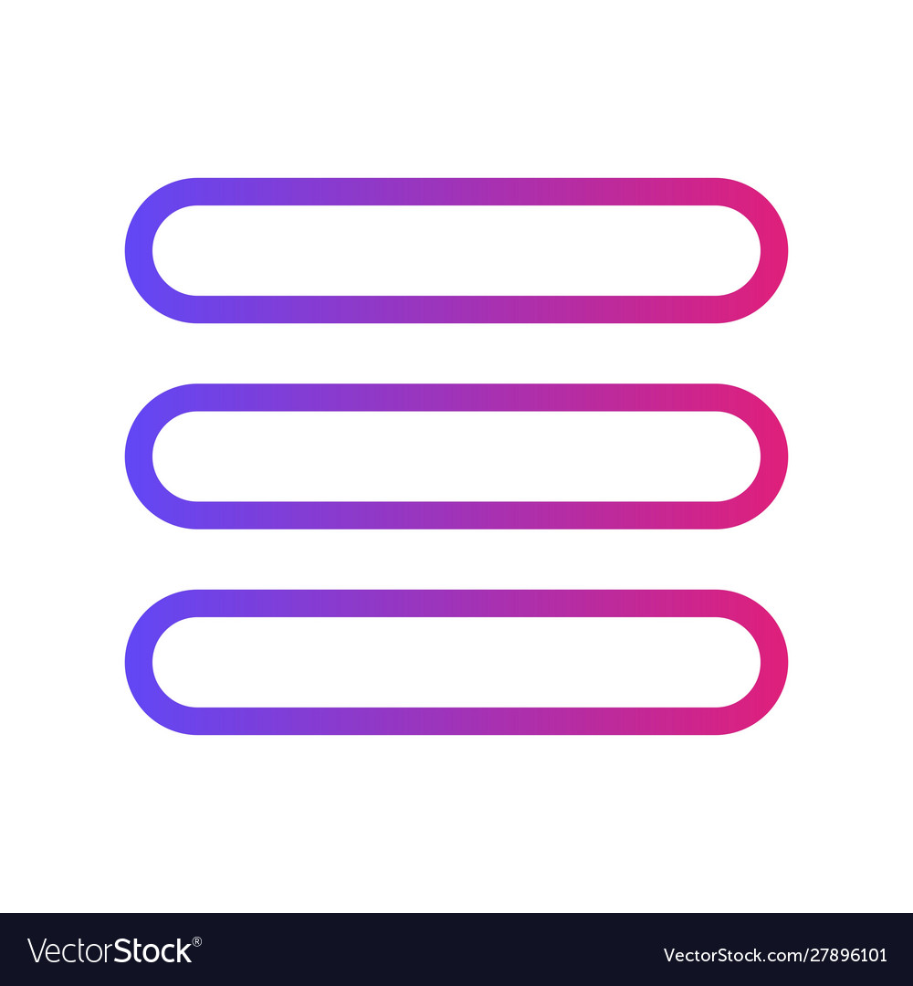 Gradient menu icon with white background Vector Image