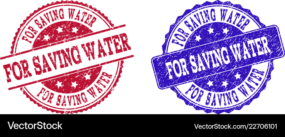 Grunge scratched for saving water stamp seals Vector Image