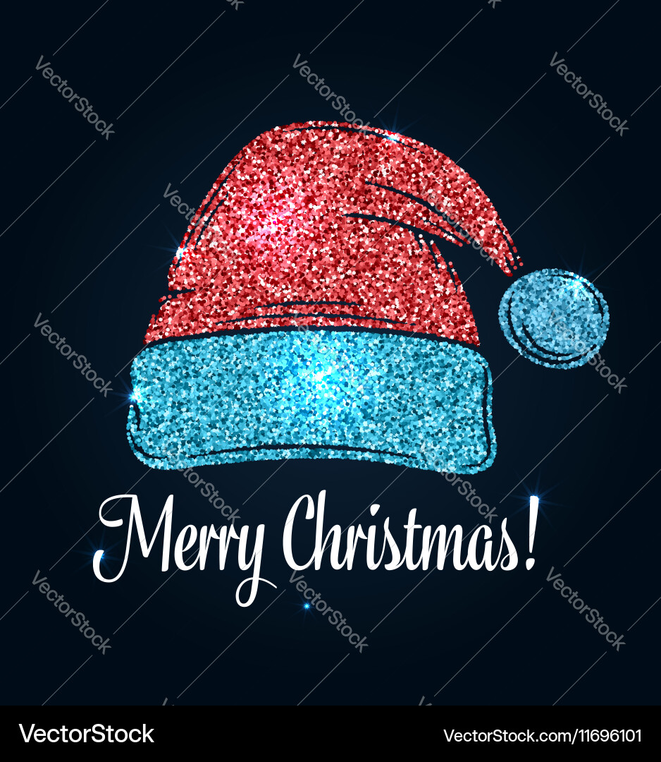 Hat santa claus glitter design Royalty Free Vector Image