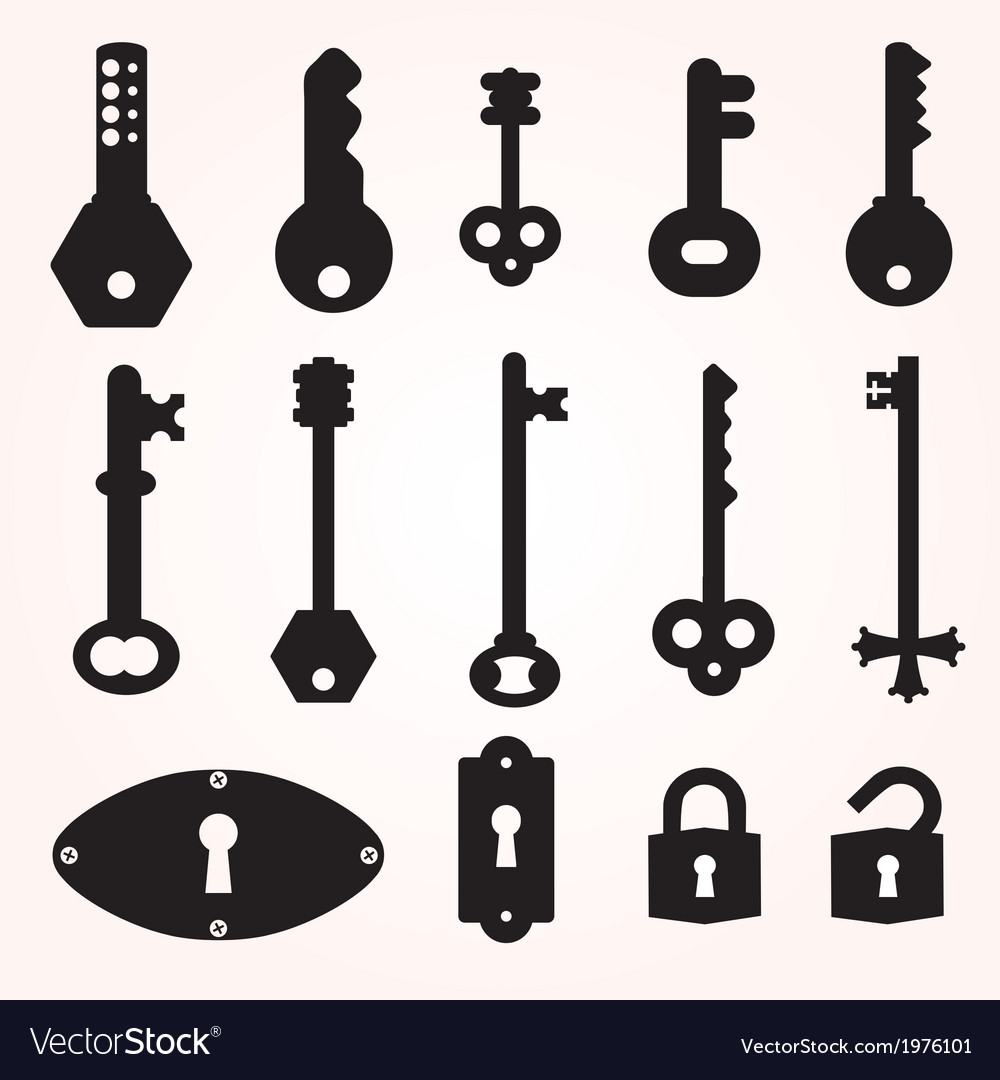 Icon Key Black Silhouette decorative items Vector Image