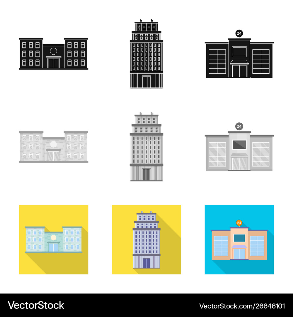 Isolated object municipal and center sign set Vector Image