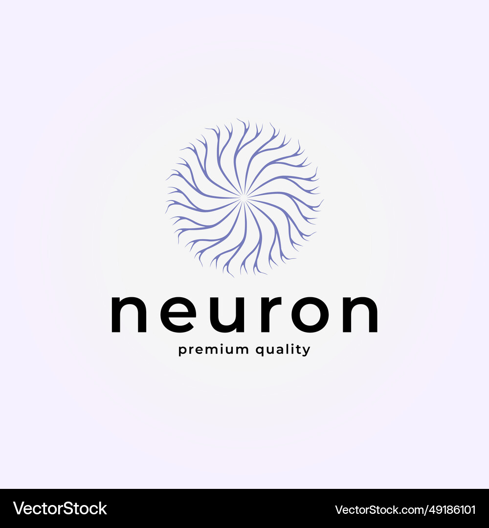 Label circle abstract neuron logo for medical Vector Image