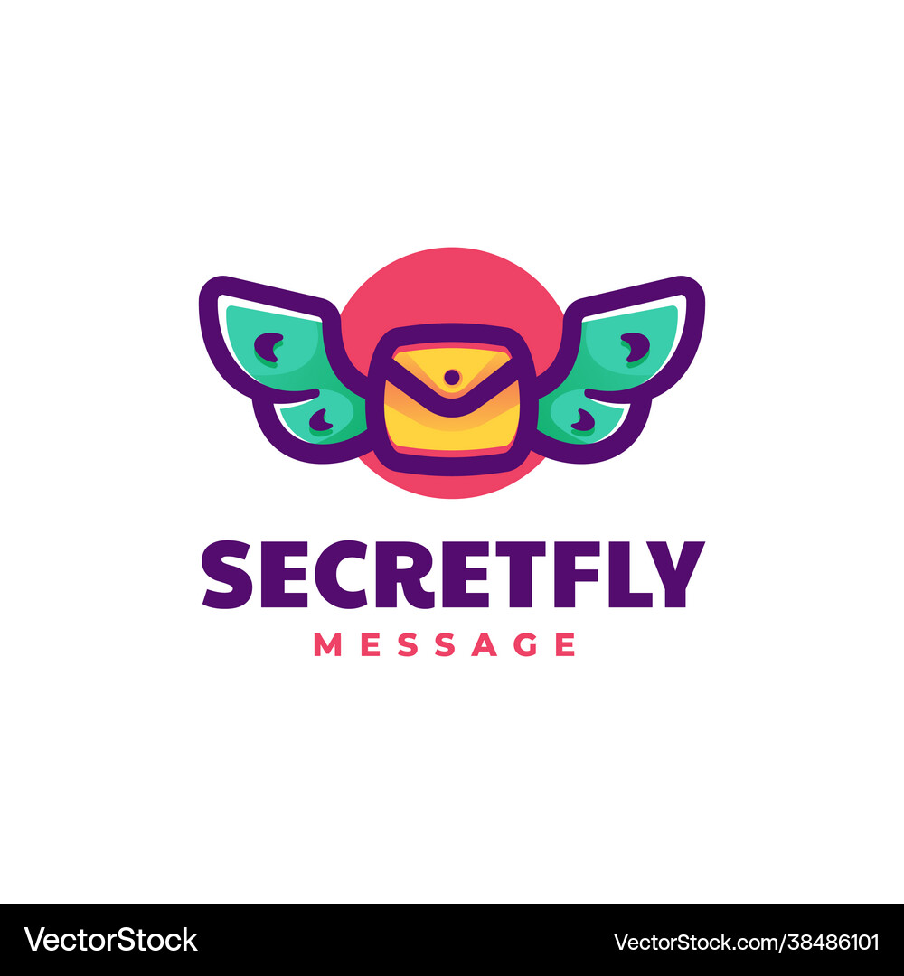 Logo secret fly massage simple mascot style Vector Image