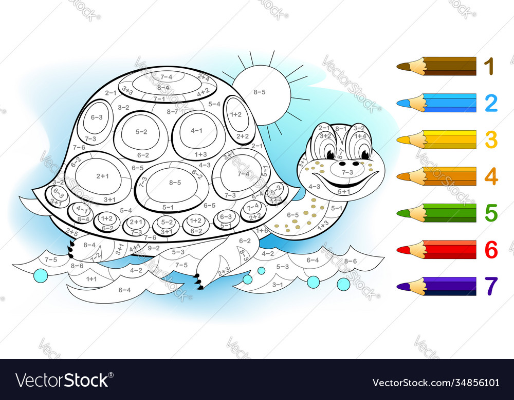 Math education for little children coloring book Vector Image