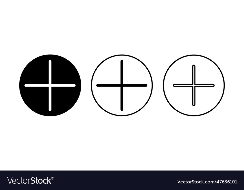 Plus icon set add plus icon Royalty Free Vector Image
