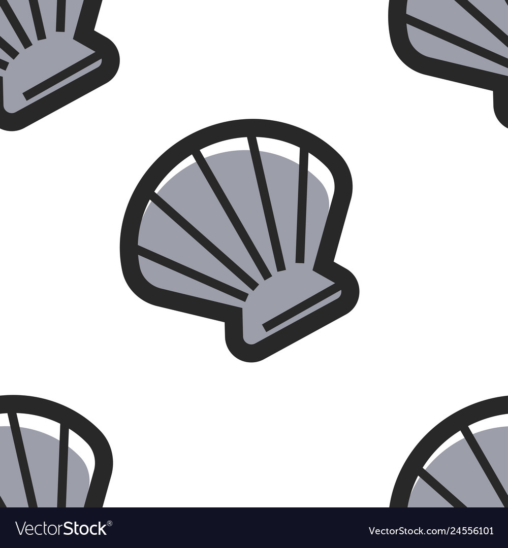 Seashell cuban symbol seamless pattern conch shell