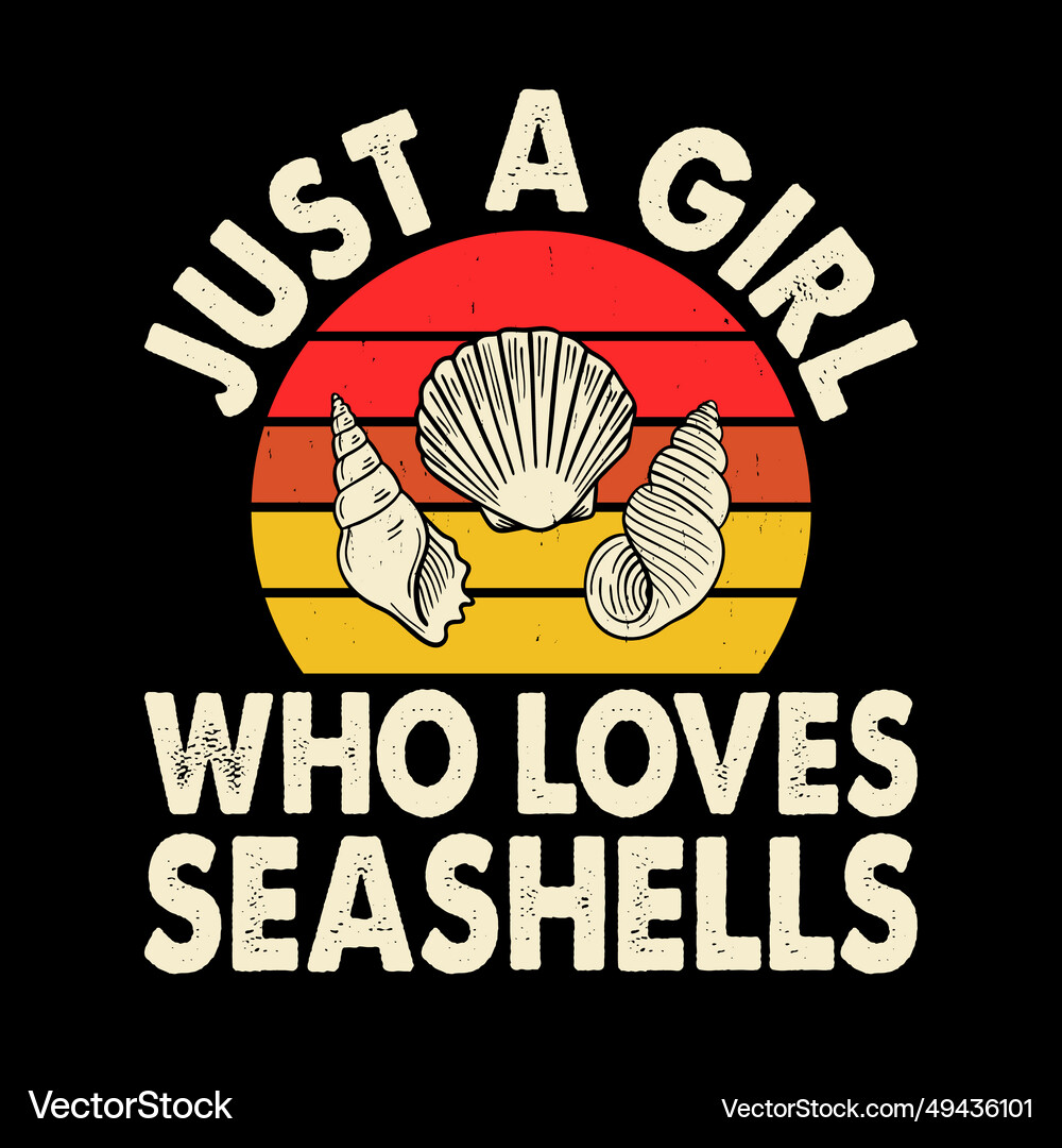 Shell collector vintage seashell t-shirt design Vector Image
