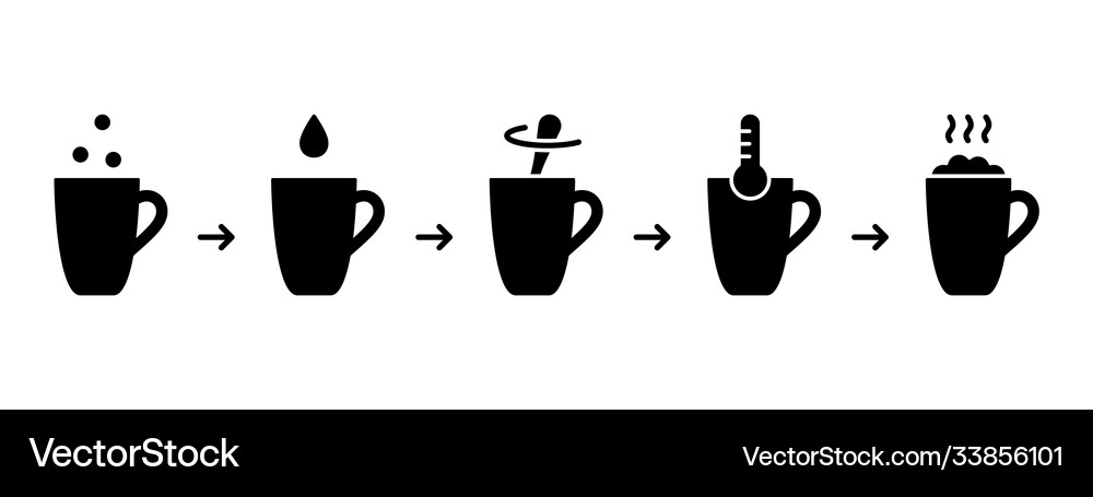 Steps for making homemade cupcake in cup mug cake Vector Image
