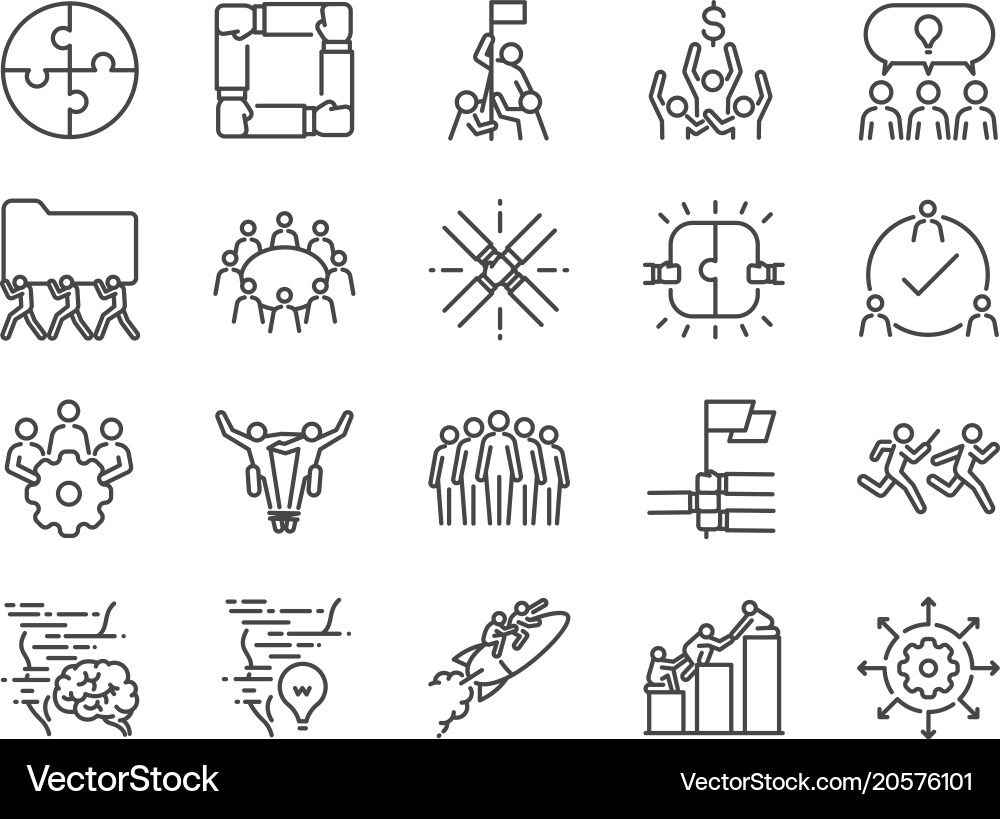 Teamwork icon set Royalty Free Vector Image - VectorStock