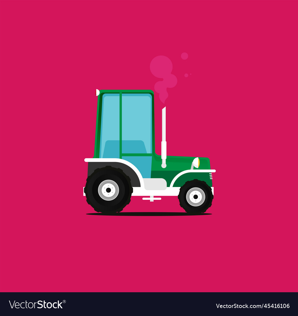 Basic tractor isolated on background flat Vector Image
