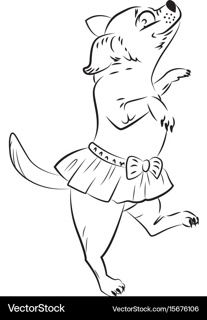 Cartoon image dancing dog Royalty Free Vector Image