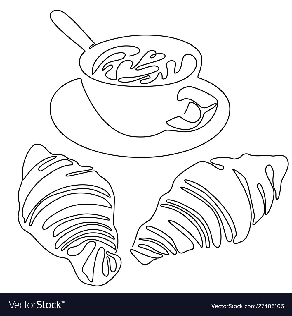 Continuous line drawing cup coffee Royalty Free Vector Image Continuous line drawing cup coffee Royalty Free Vector Image