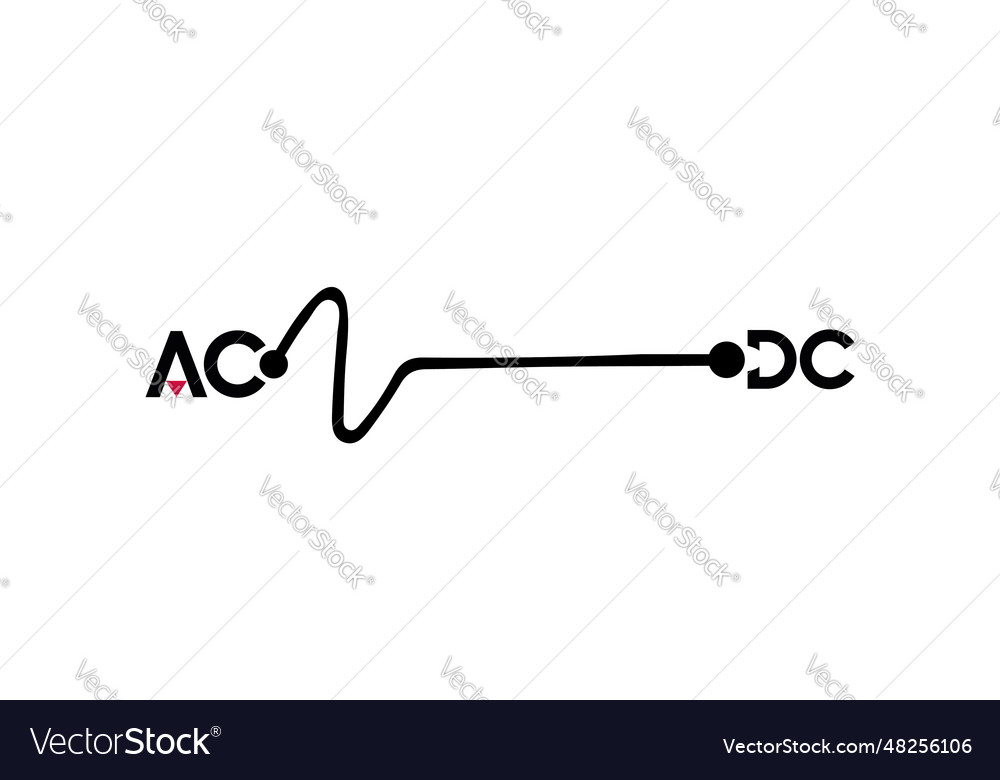 Direct and alternating current dc and ac symbol Vector Image