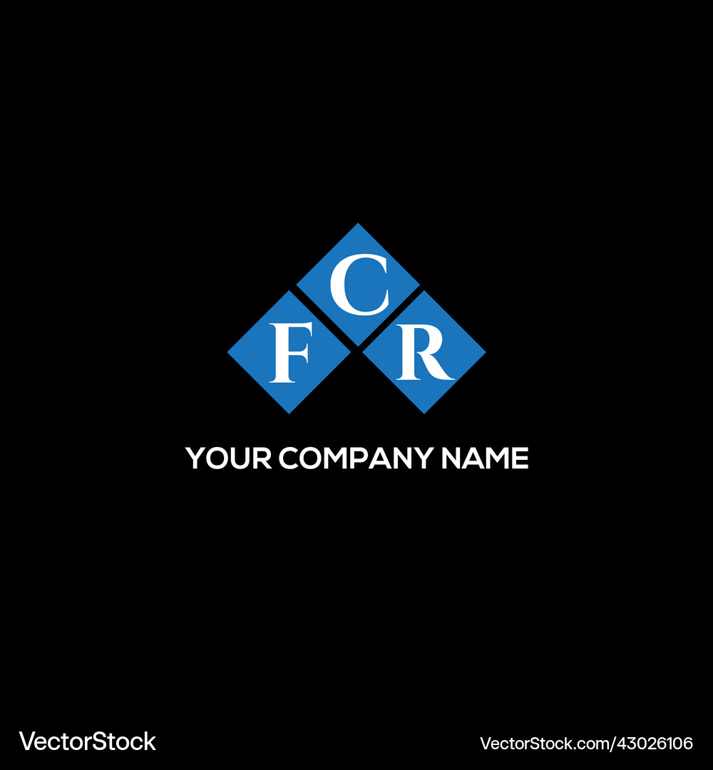 Fcr letter logo design on black background Vector Image