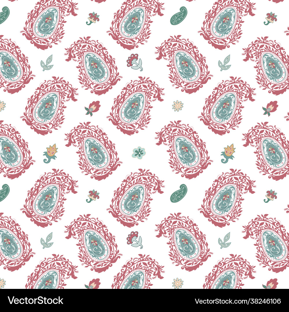 Floral pattern with blooming flowers and leaves Vector Image
