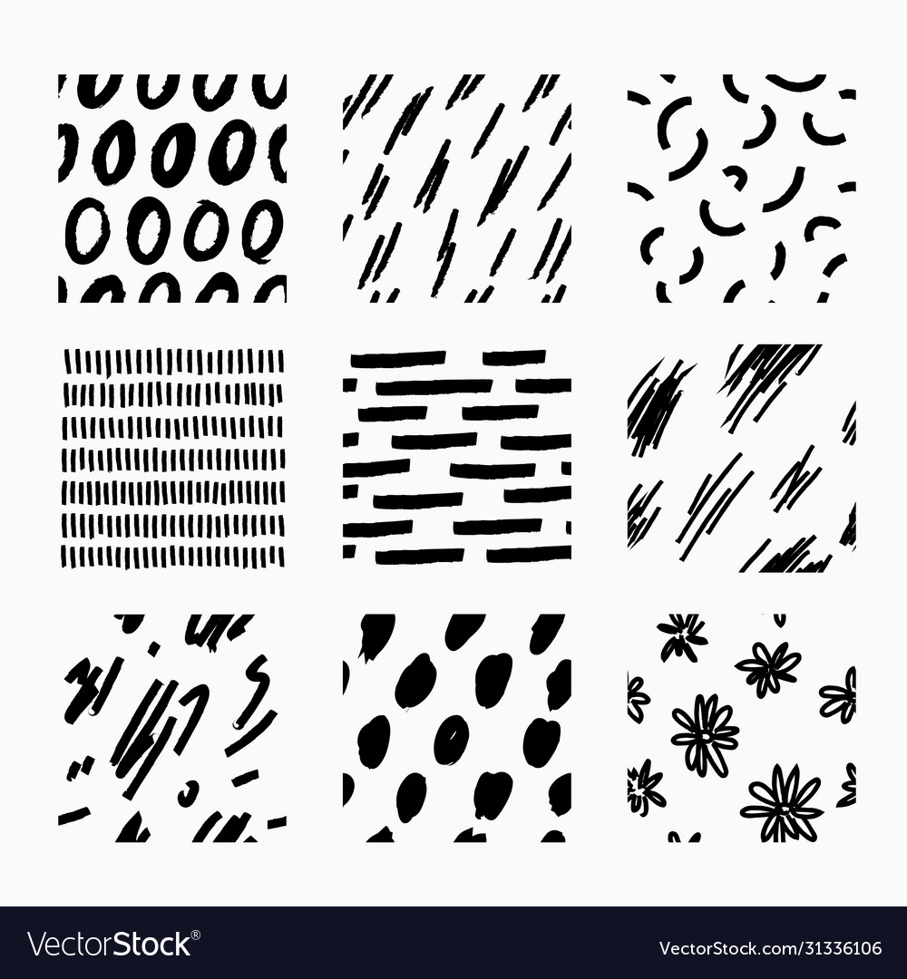 Freehand Pattern Swatch Set Royalty Free Vector Image