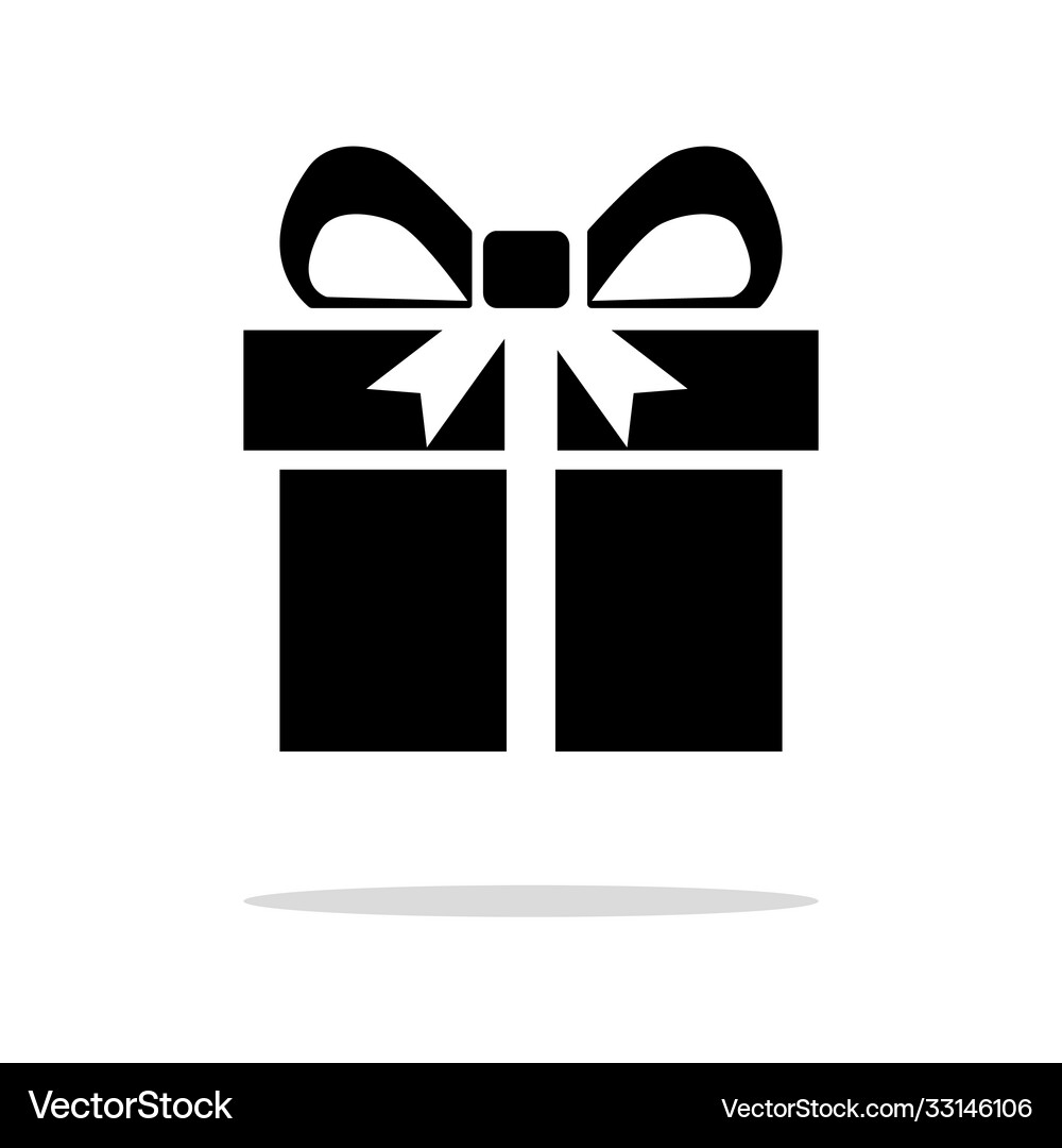Gift box with ribbon icon trendy flat design Vector Image