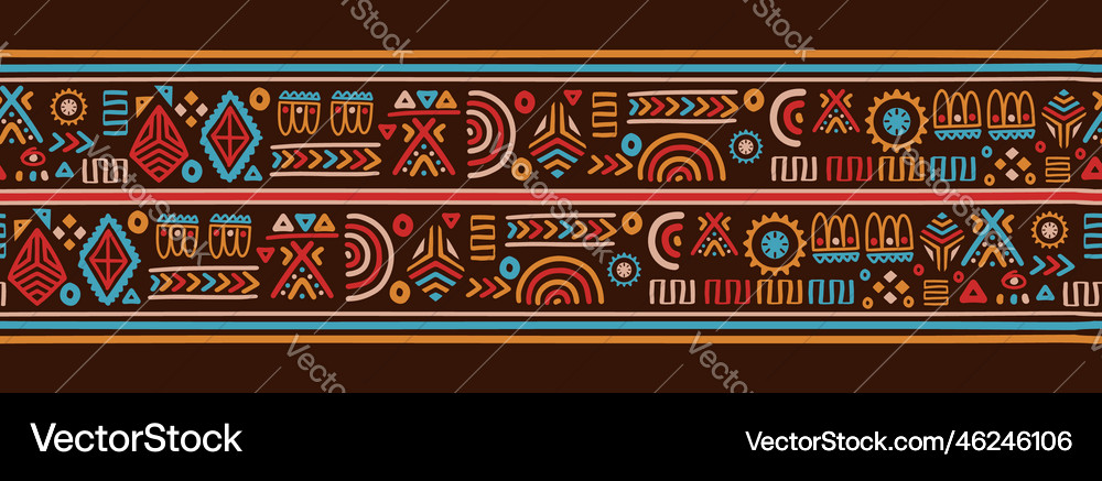 Hand drawn african seamless pattern tribal motifs Vector Image