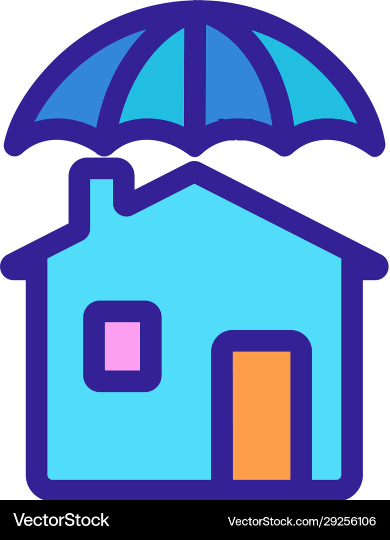 Home insurance icon isolated contour Royalty Free Vector