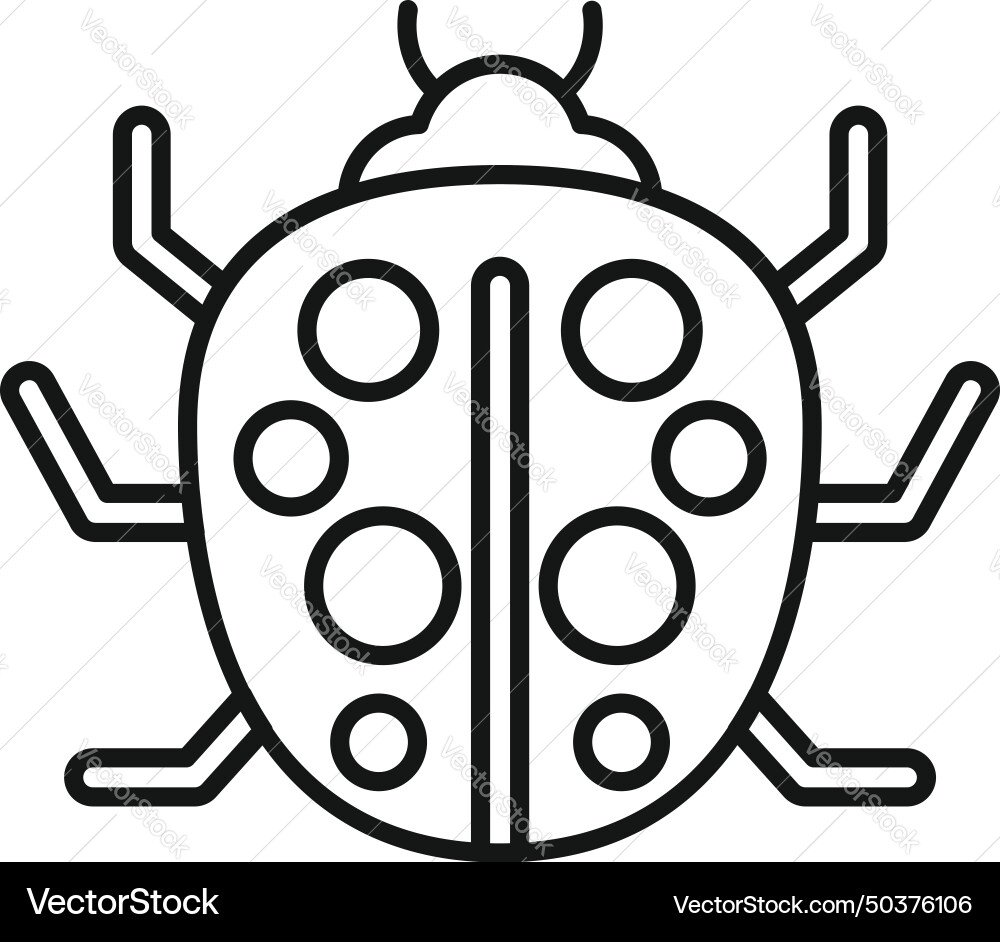 Ladybug insect icon outline nature art Royalty Free Vector