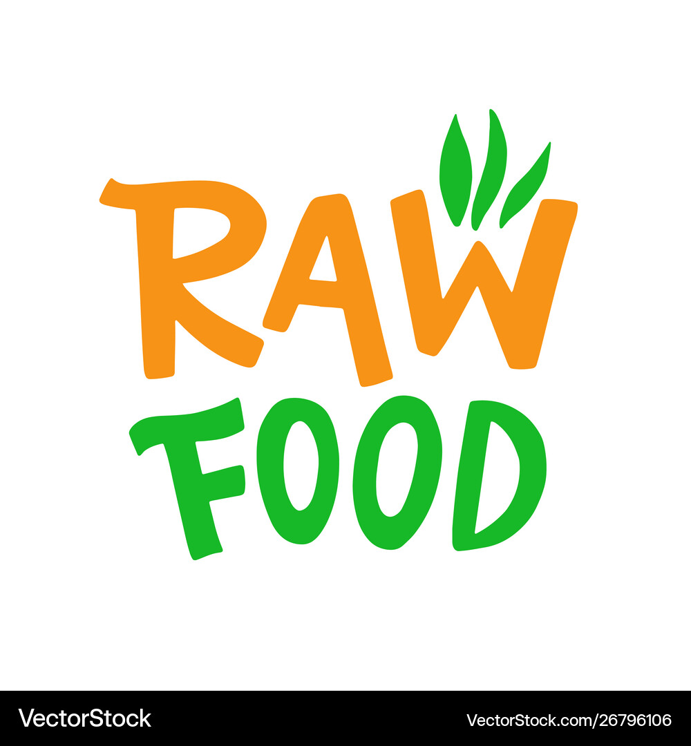Raw food badge sign Royalty Free Vector Image - VectorStock