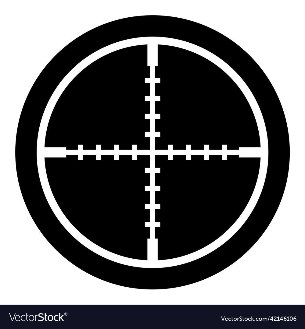 Reticle scope optical sight glyph flat icon Vector Image Reticle scope optical sight glyph flat icon Vector Image