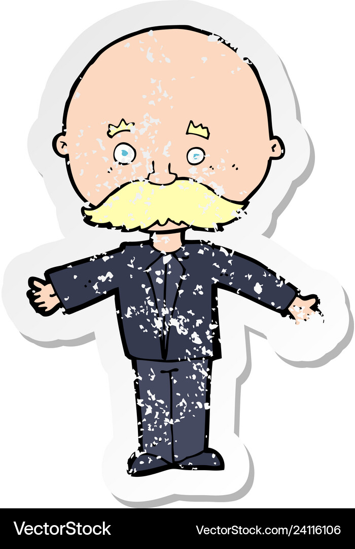 Retro distressed sticker a cartoon man Royalty Free Vector