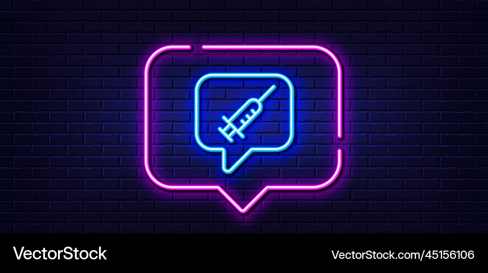 Vaccine message line icon vaccination syringe Vector Image