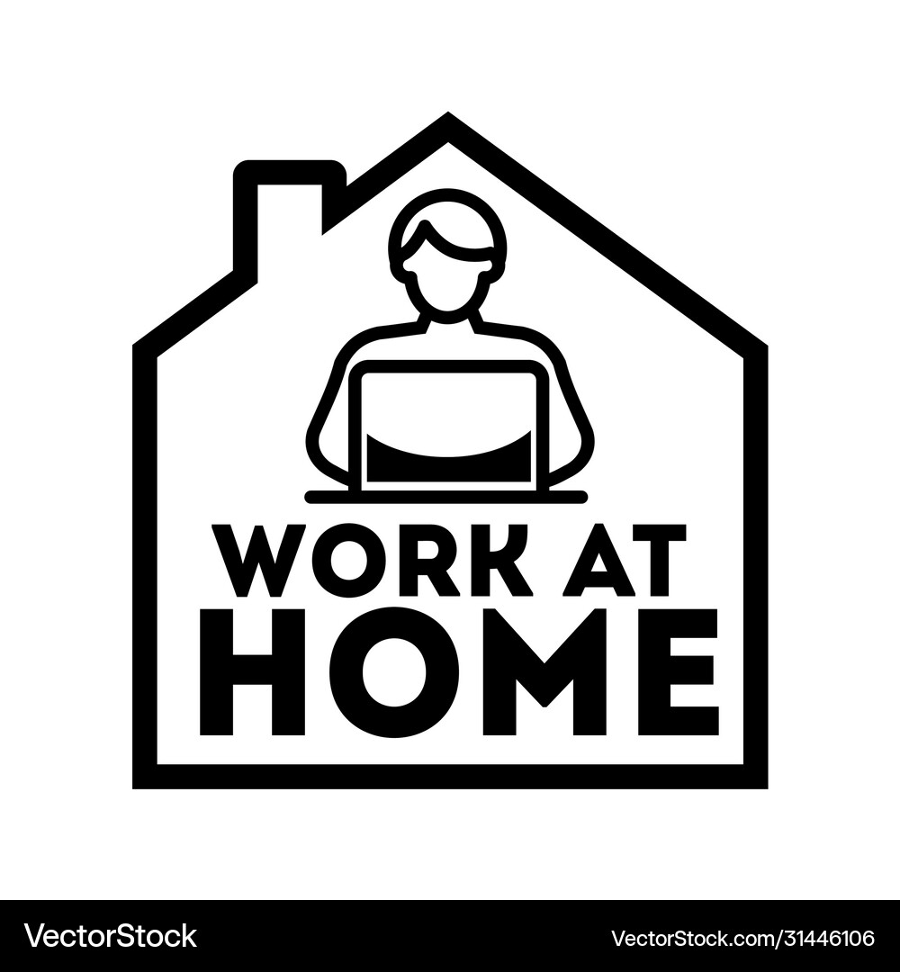 Work at home - stop covid-19 coronavirus spread Vector Image