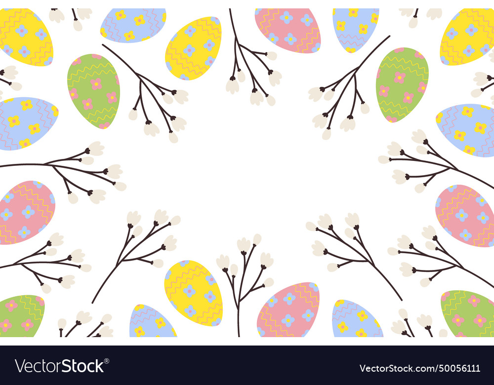 Abstract colorful frame border of bright easter Vector Image