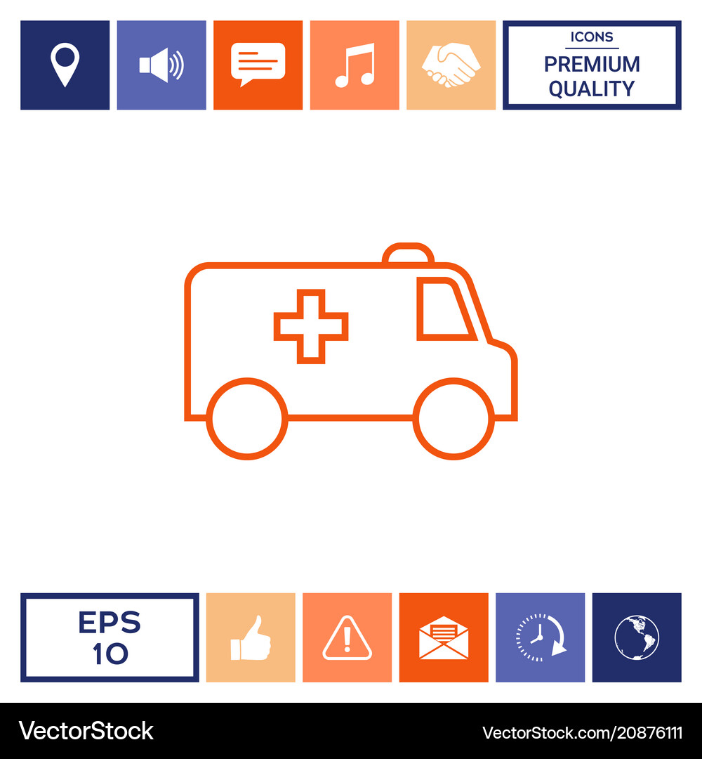Ambulance line icon Royalty Free Vector Image - VectorStock