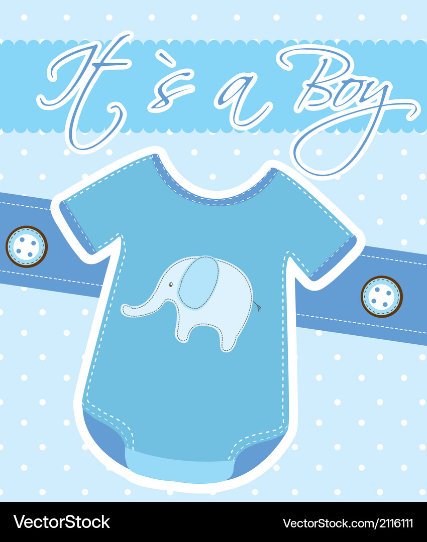 Baby shower cute blue card Royalty Free Vector Image