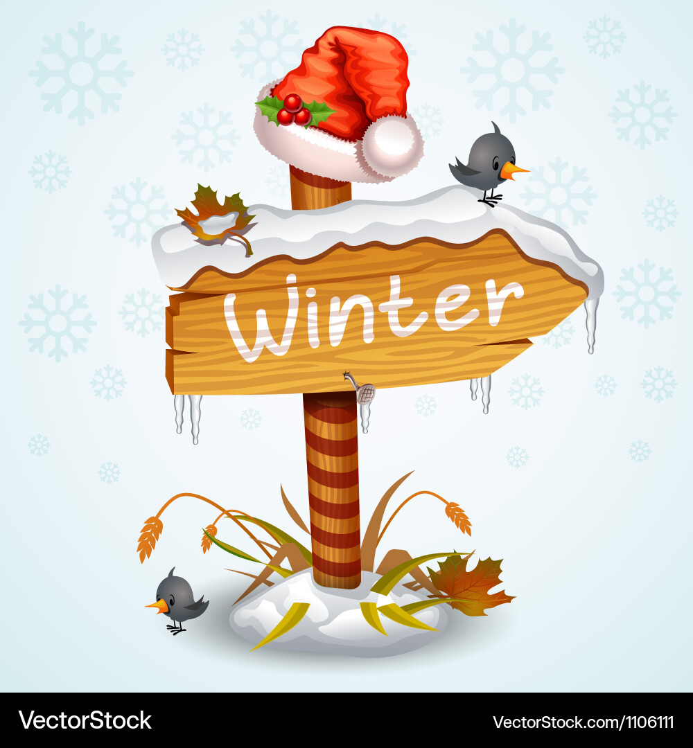 Christmas wooden arrow board Royalty Free Vector Image