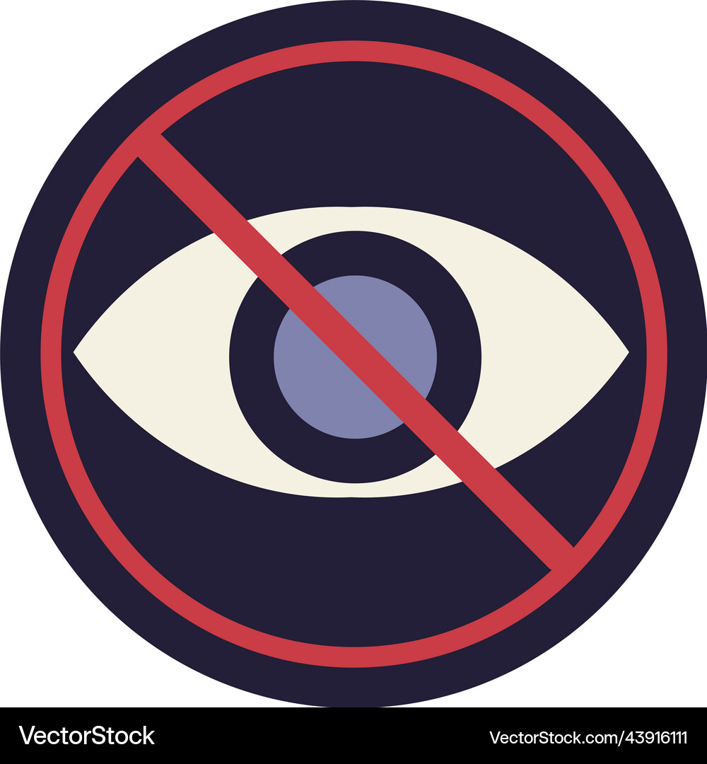 Cyber fraud prohibition sign Royalty Free Vector Image