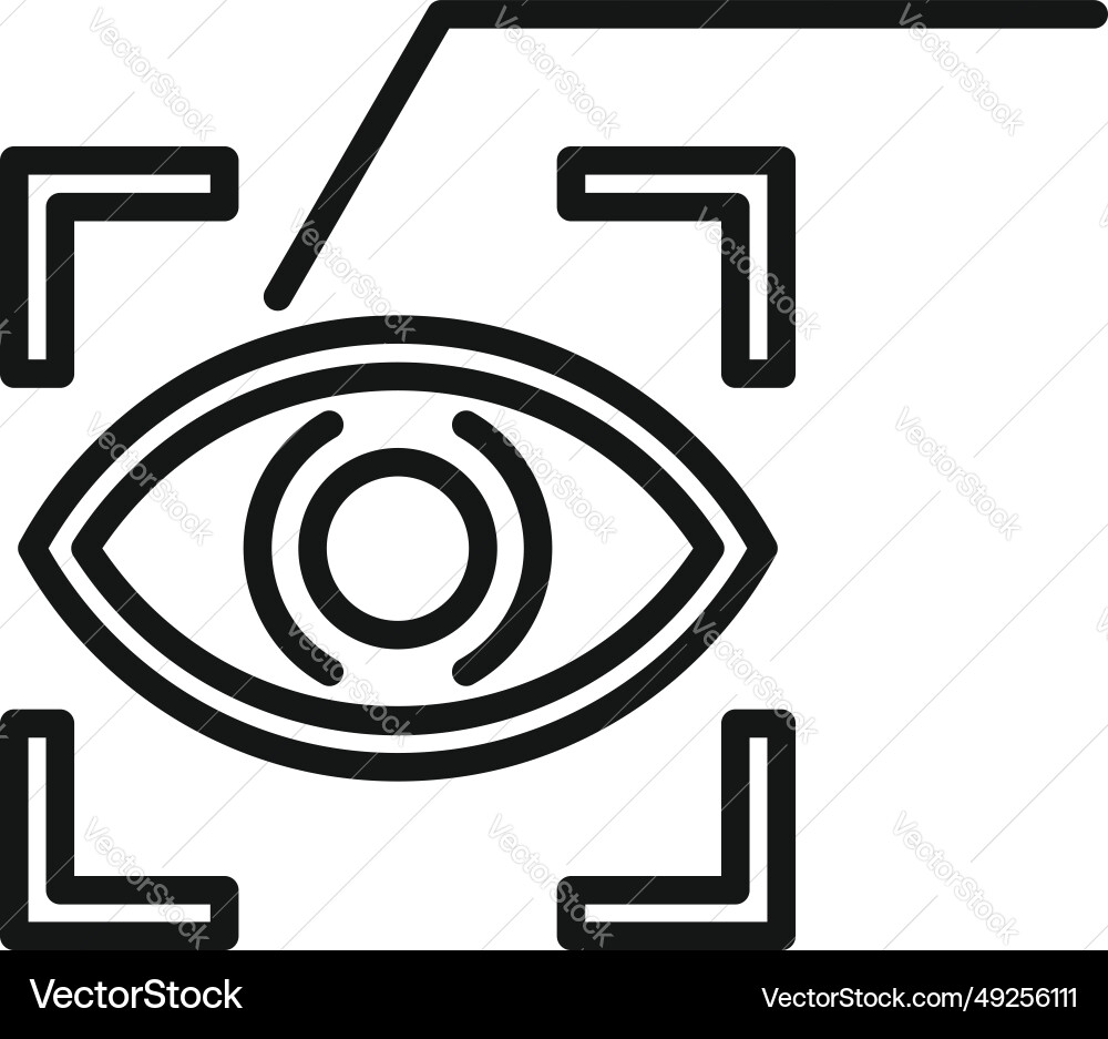 Eye control vr icon outline augmented Royalty Free Vector
