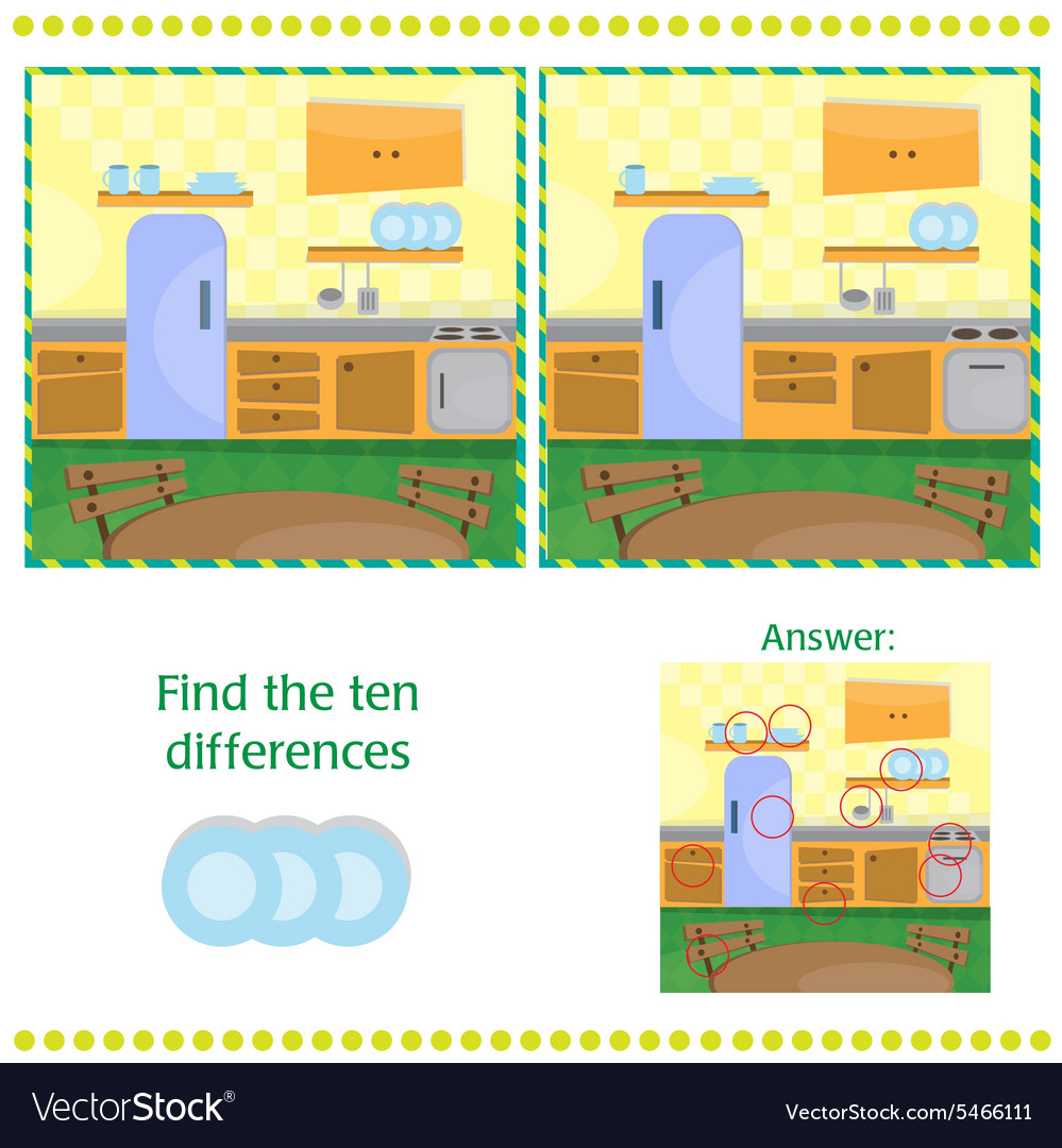 Find differences between the two images Royalty Free Vector