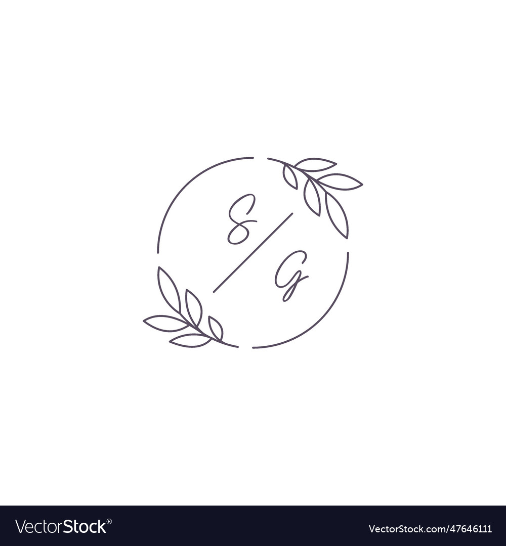 Initials sg monogram wedding logo with simple Vector Image