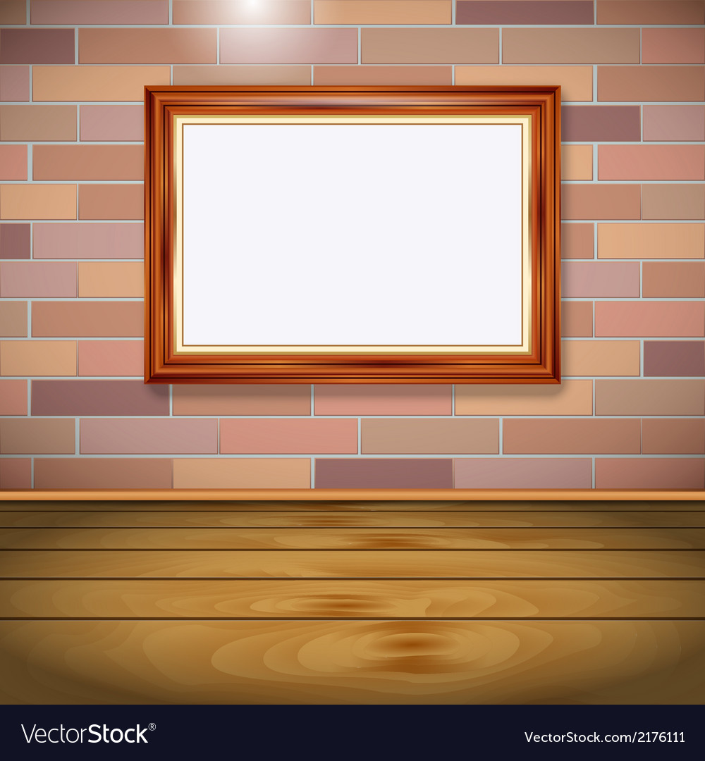 Interior with empty frame Royalty Free Vector Image