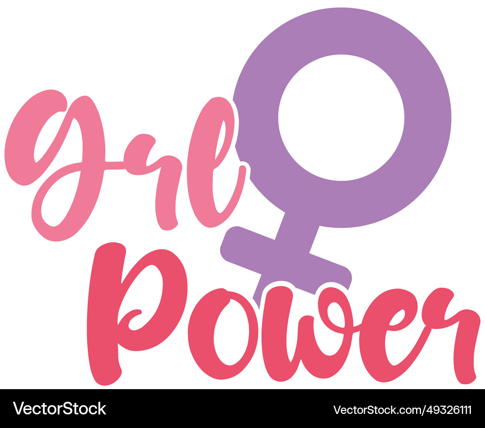 Isolated female gender symbol with text Royalty Free Vector