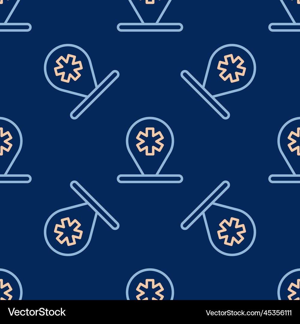 Line medical map pointer with cross hospital icon Vector Image