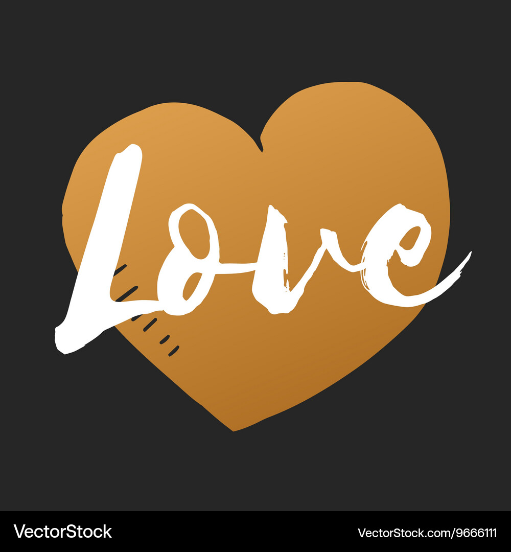 Love inscription with hand drawn heart Royalty Free Vector