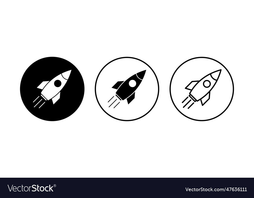 Rocket icon set startup icon Royalty Free Vector Image