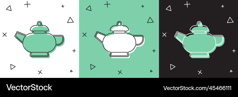 Set traditional chinese tea ceremony icon isolated
