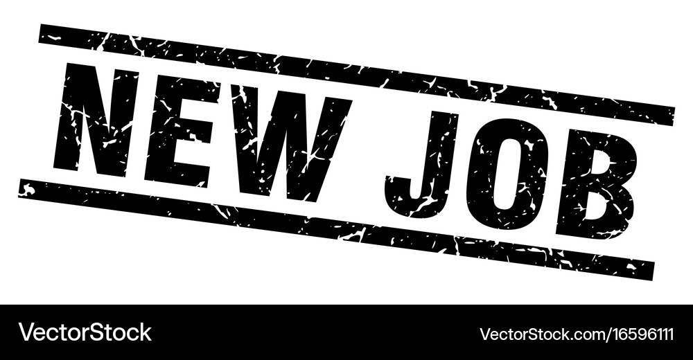 Square grunge black new job stamp Royalty Free Vector Image