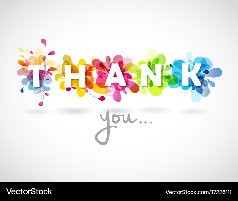 Thank you quotation with colorful abstract Vector Image