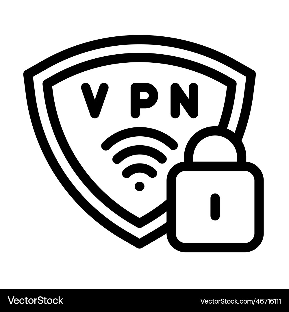 Vpn thick line icon for personal and commercial Vector Image