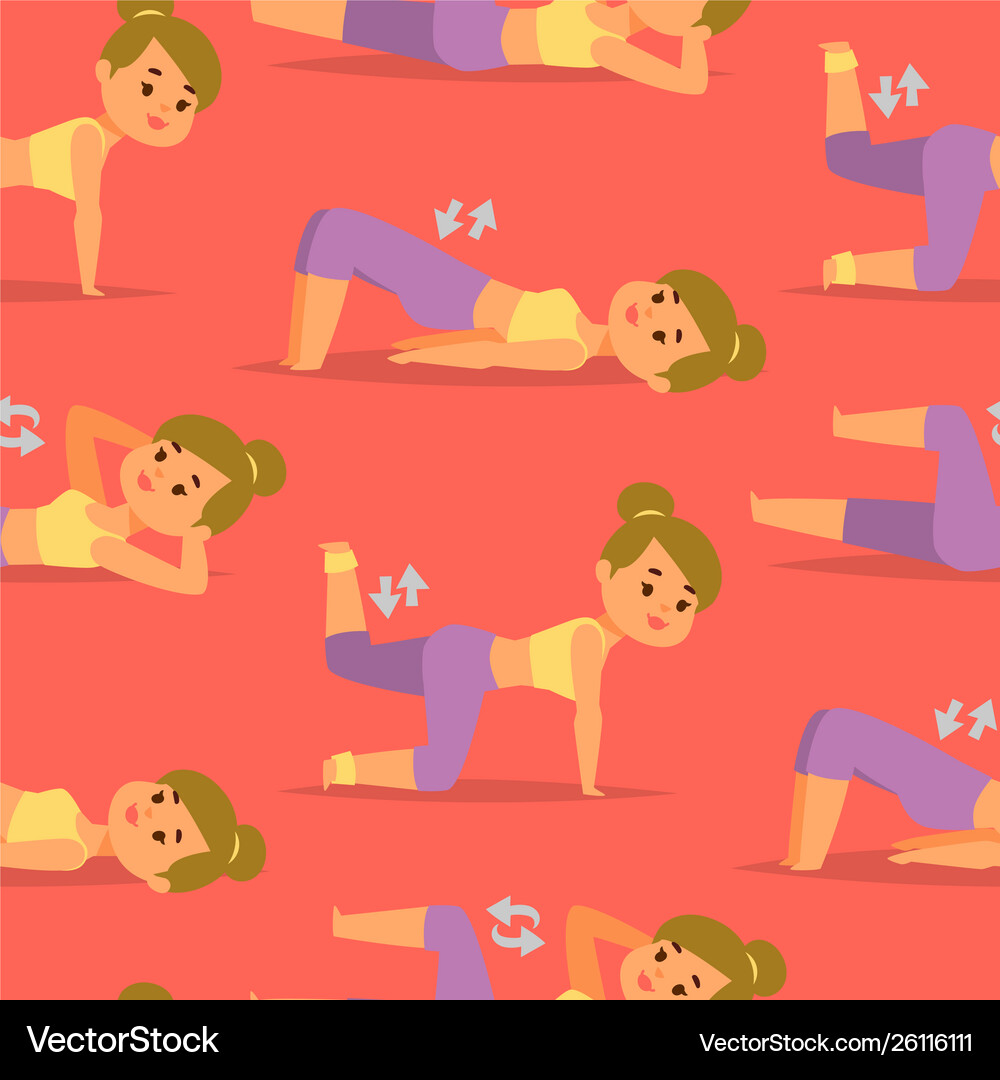 Woman home workout exercising at home Royalty Free Vector