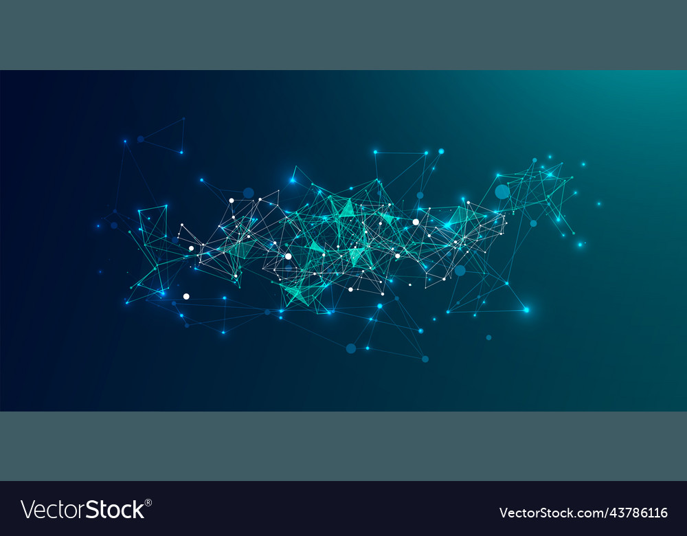 Abstract plexus background glowing particles Vector Image