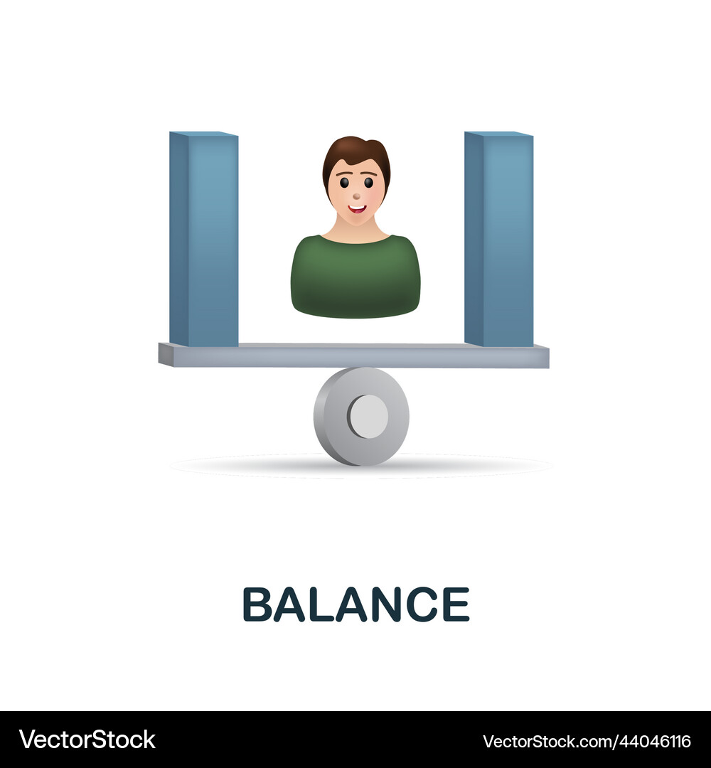 Balance icon 3d from personal productivity Vector Image