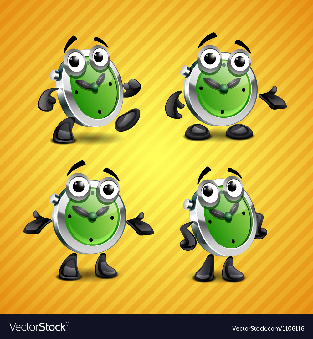 Clock mascot Royalty Free Vector Image - VectorStock